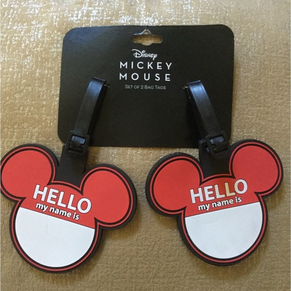 Disney | Other | Disney Mickey Mouse Red And Black Bag Tags | Poshmark